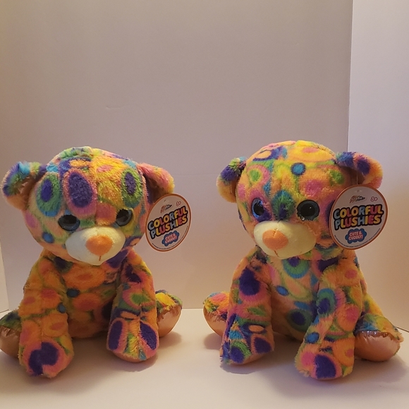 Colorful Plushies | Toys | Childrens Colorful Plushies Teddy Twins ...